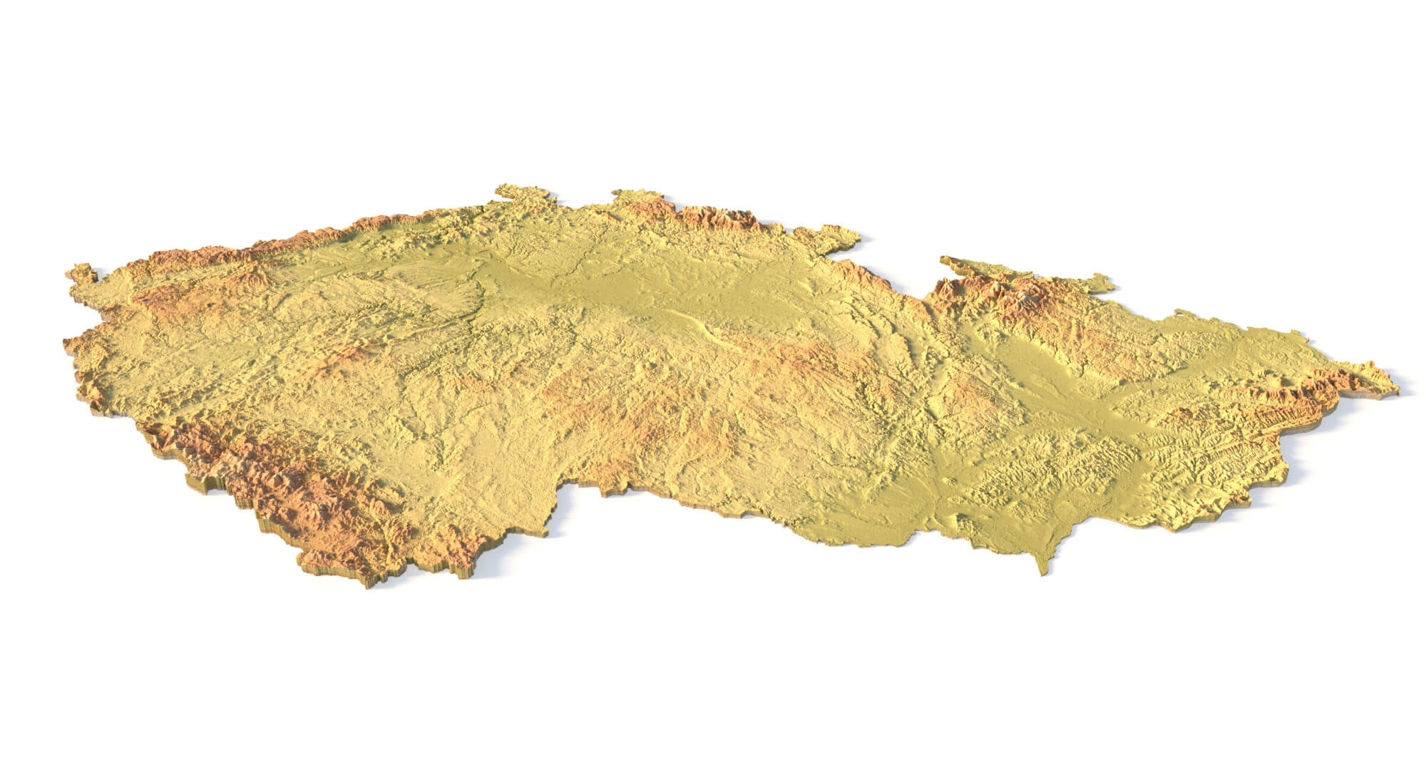 Czech Republic Terrain for CNC, Printing and Design - 3D Model by Shustrik