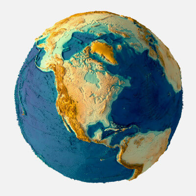 Earth Terrain Without Water - 3D Model by Shustrik