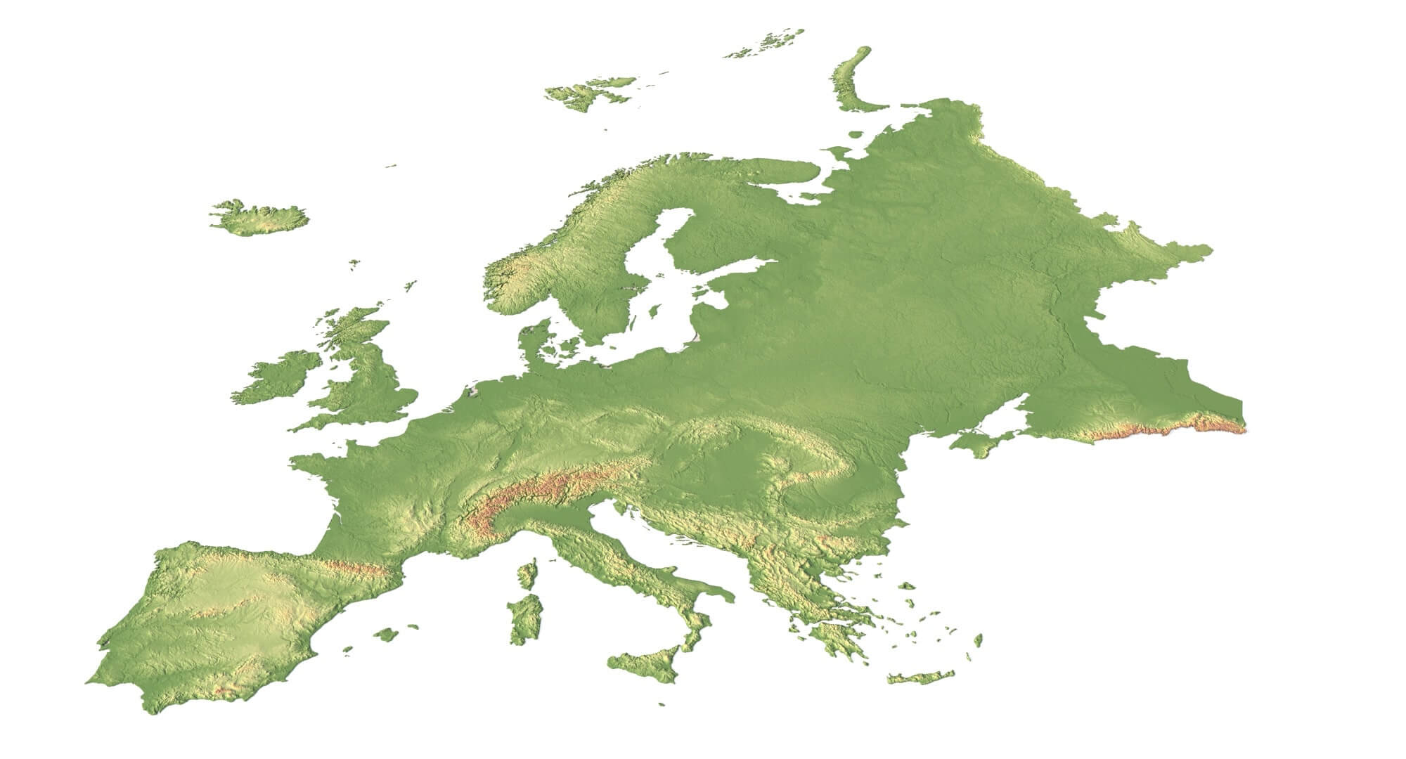 Europe Terrain 3D Map by Shustrik