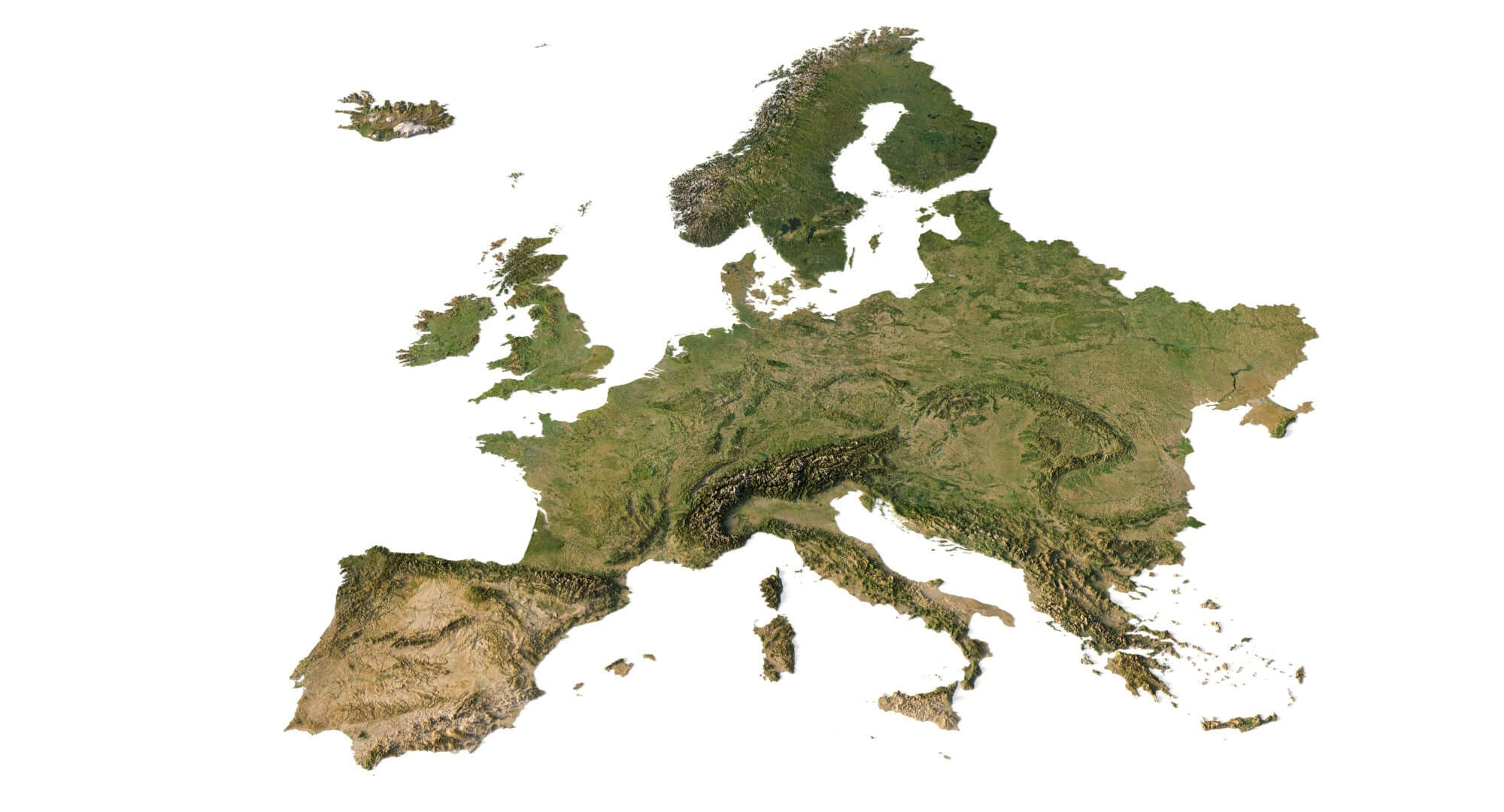 Europe Terrain - 3D Model by Shustrik