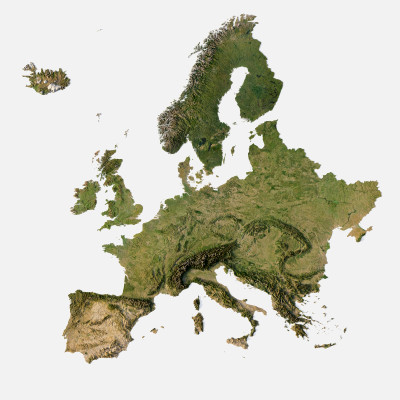 Europe Terrain - 3D Model by Shustrik