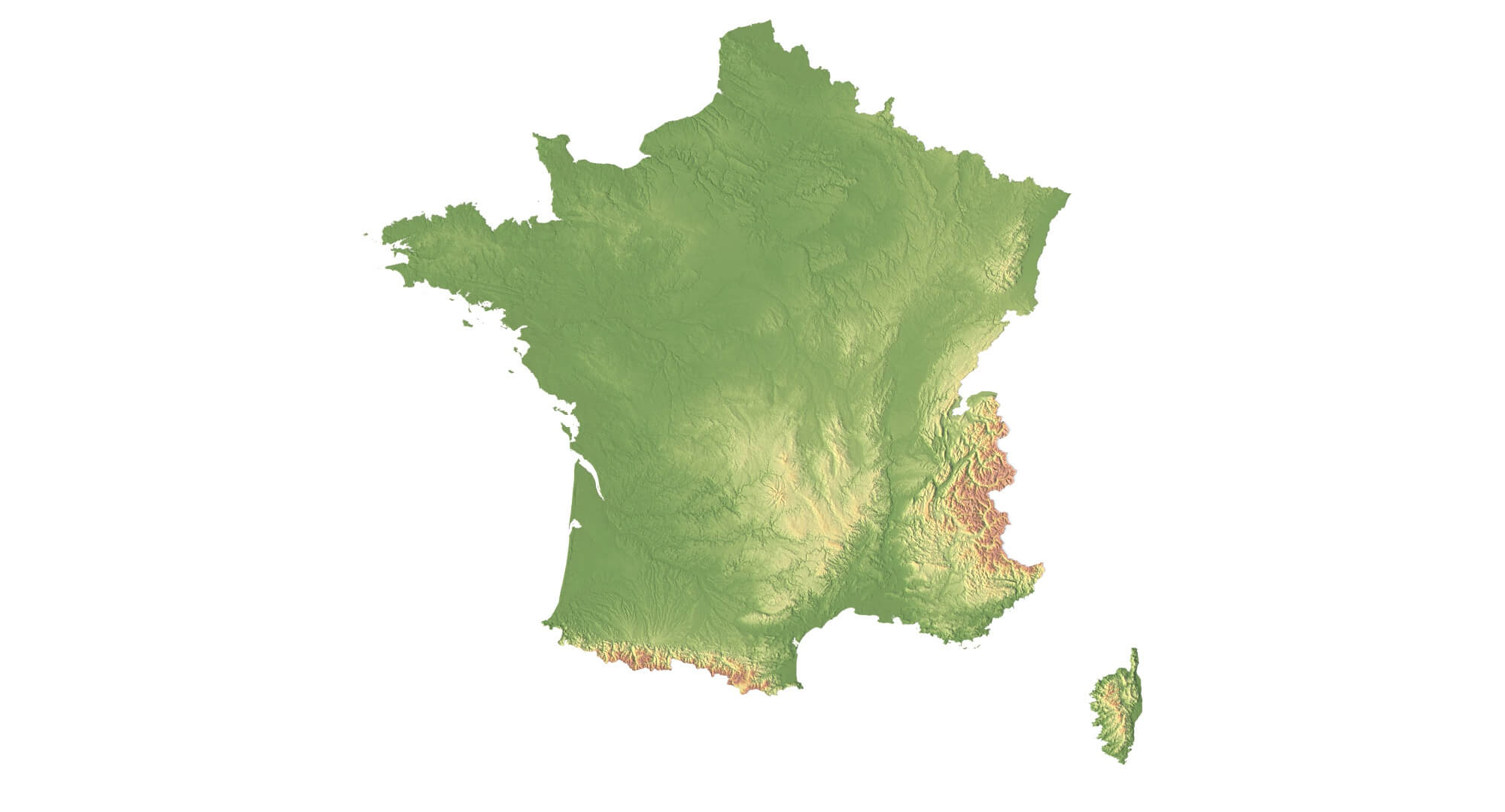 France Terrain 3D Map by Shustrik