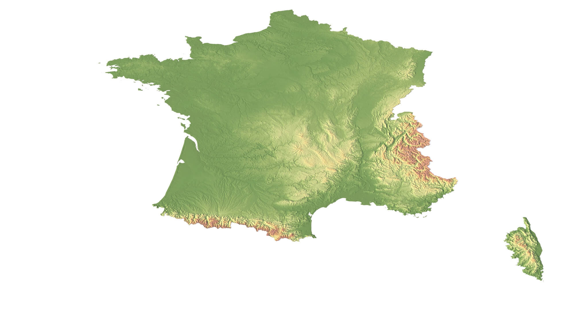 France Terrain 3D Map by Shustrik