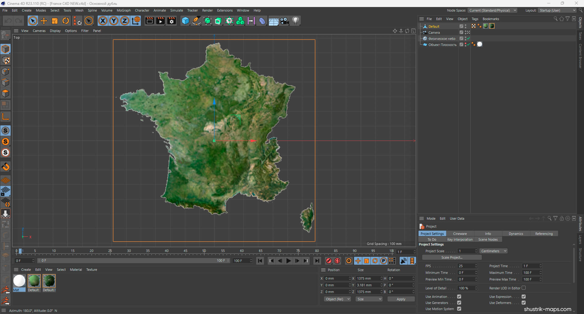 France Terrain 3D Map by Shustrik
