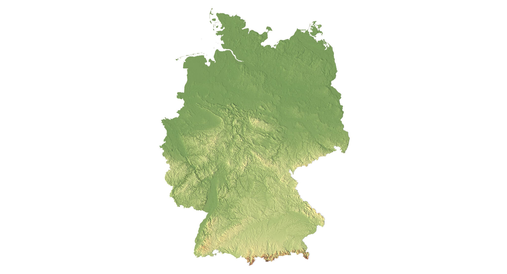 Germany Terrain 3D Map by Shustrik