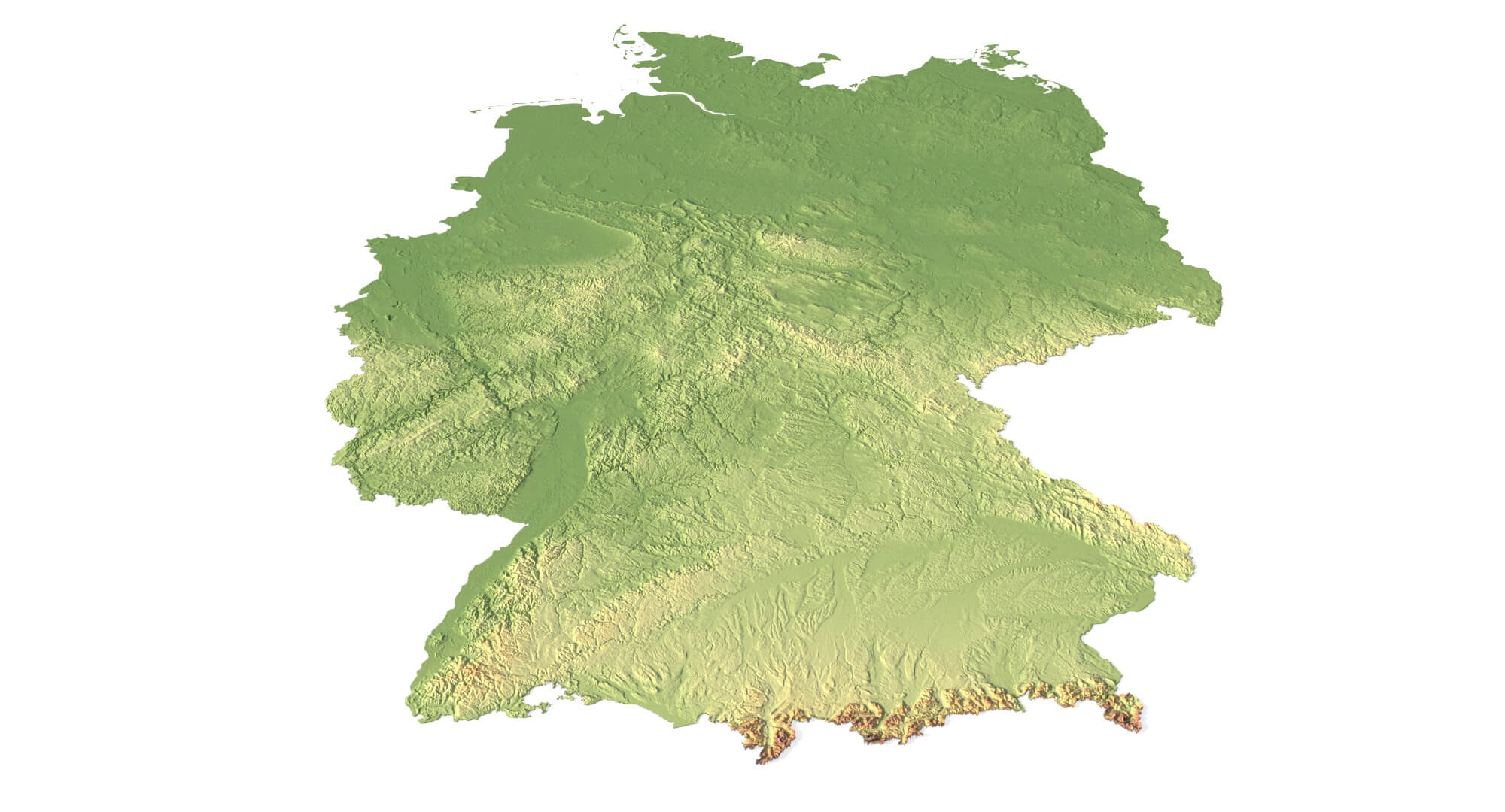 Germany Terrain 3D Map by Shustrik