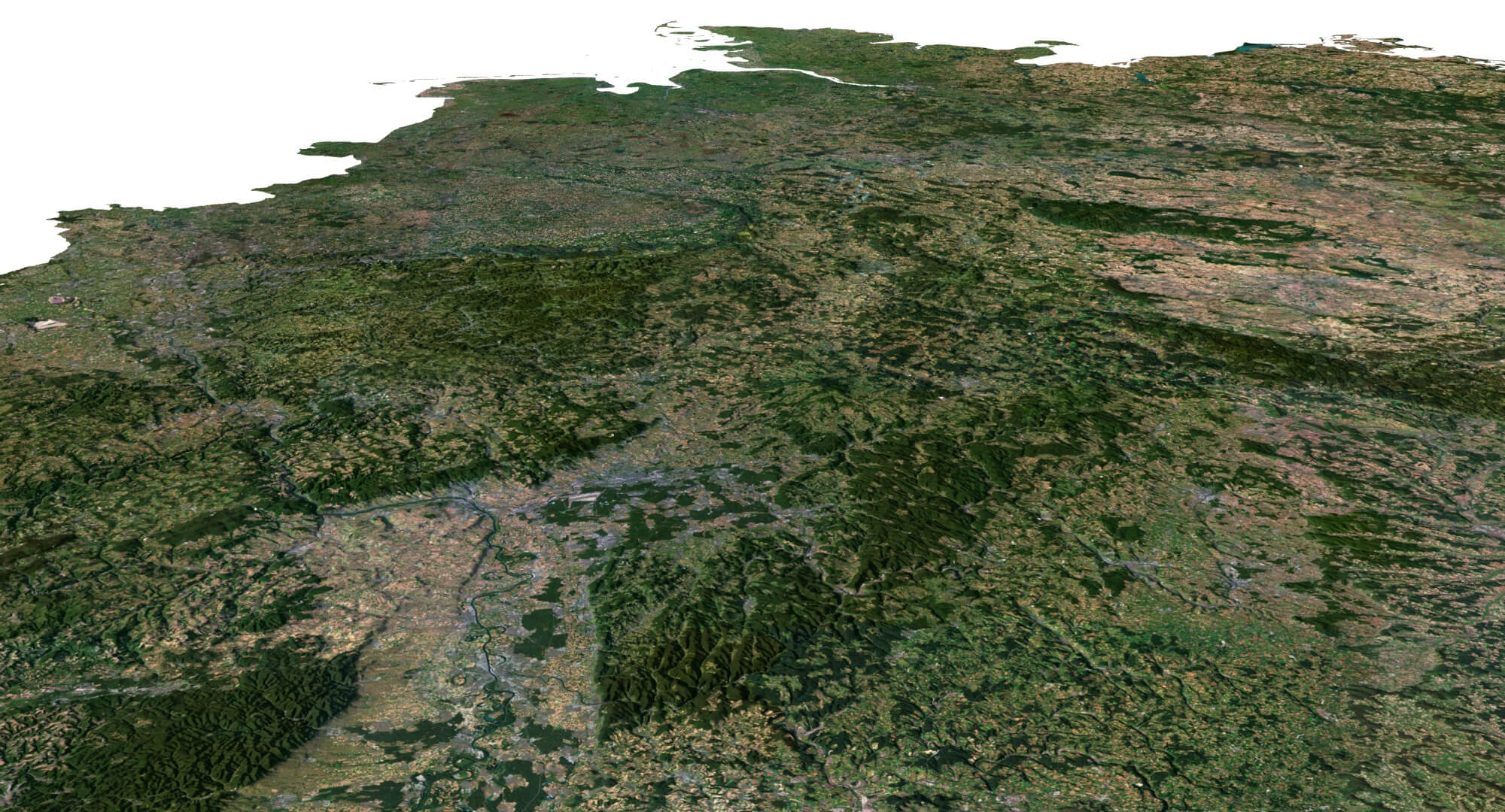 Germany Terrain 3D Map by Shustrik