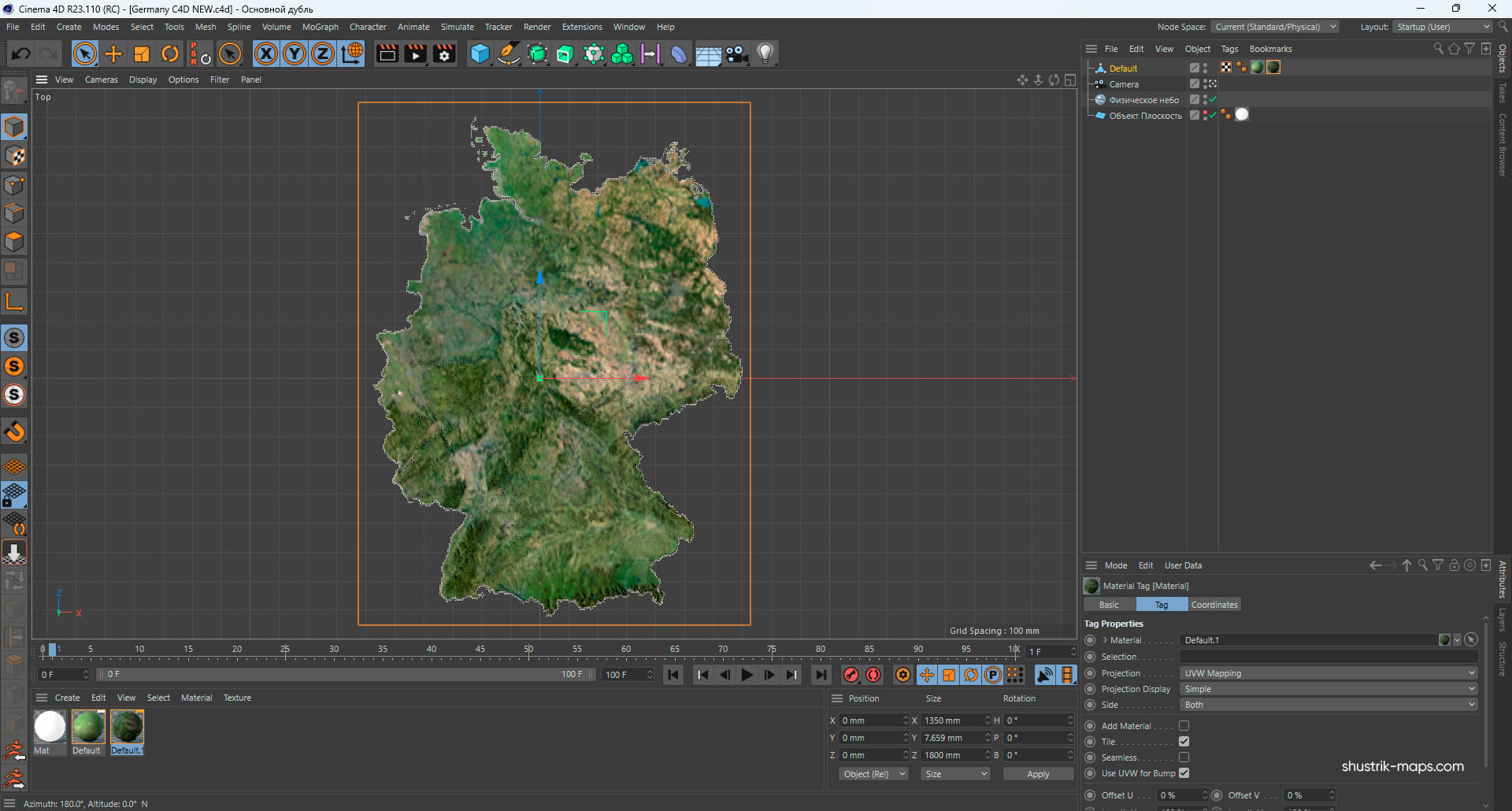 Germany Terrain 3D Map by Shustrik
