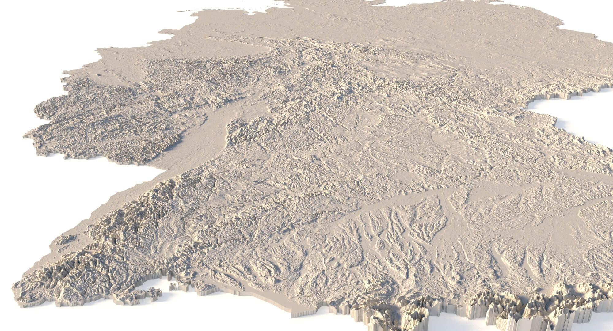 Germany Terrain for CNC, Printing and Design - 3D Model by Shustrik