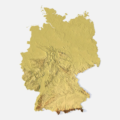 Germany Terrain for CNC, Printing and Design - 3D Model by Shustrik