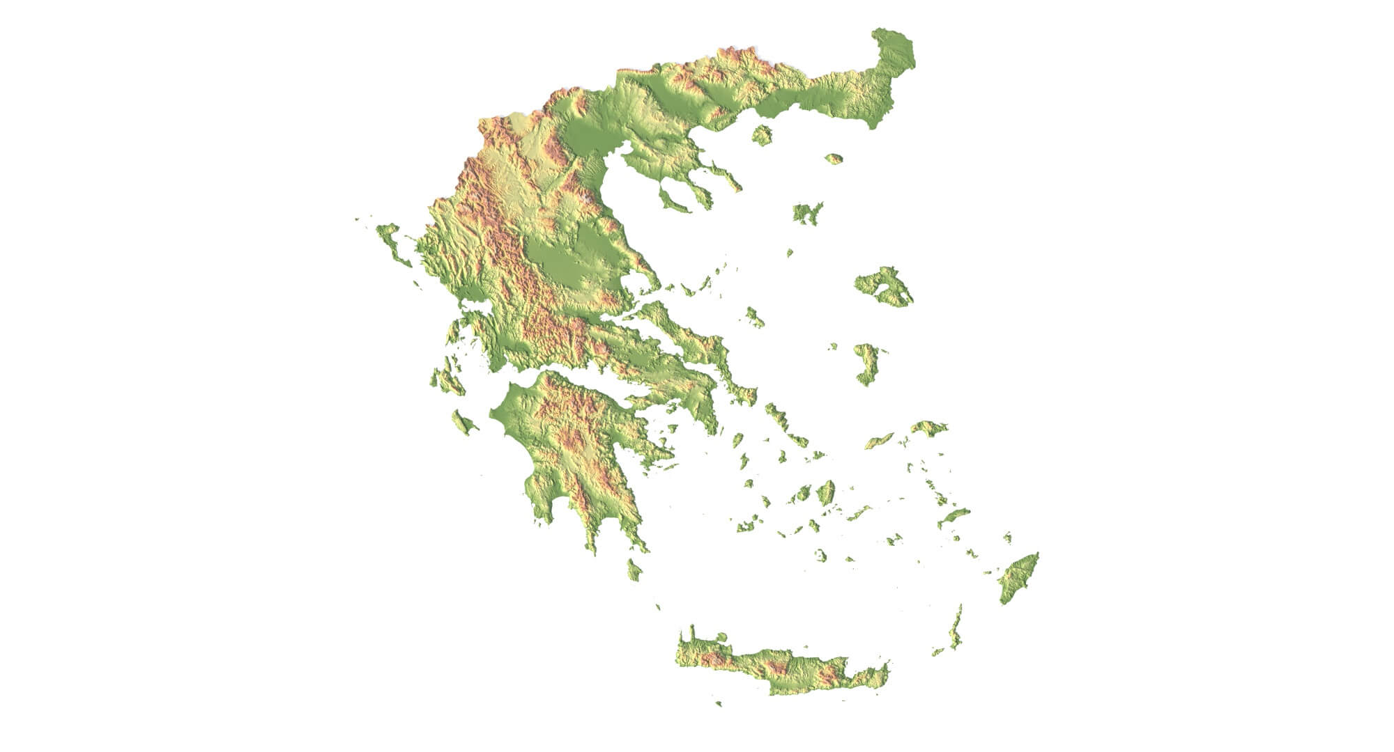 Greece Terrain 3D Map by Shustrik