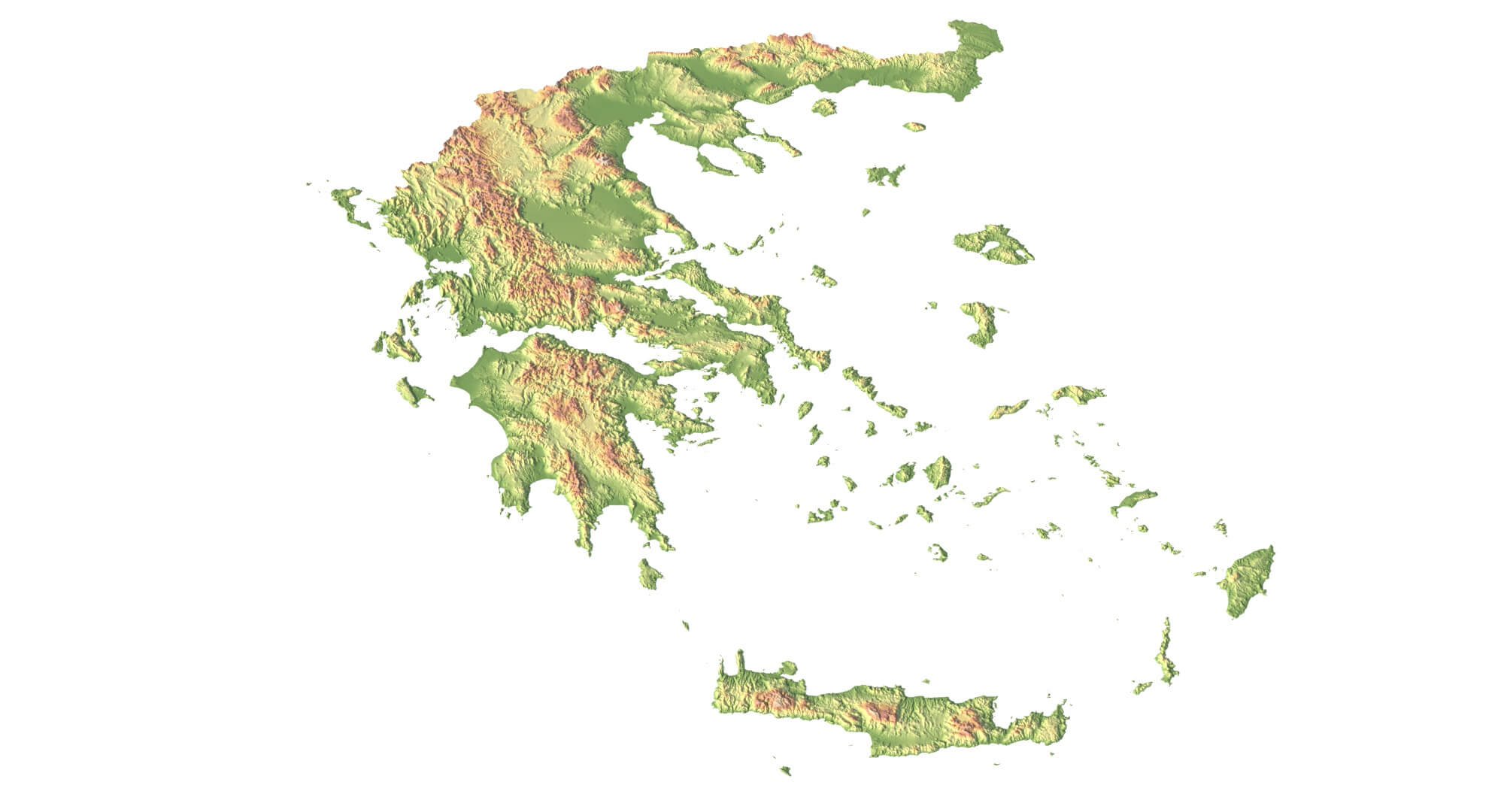Greece Terrain 3D Map by Shustrik