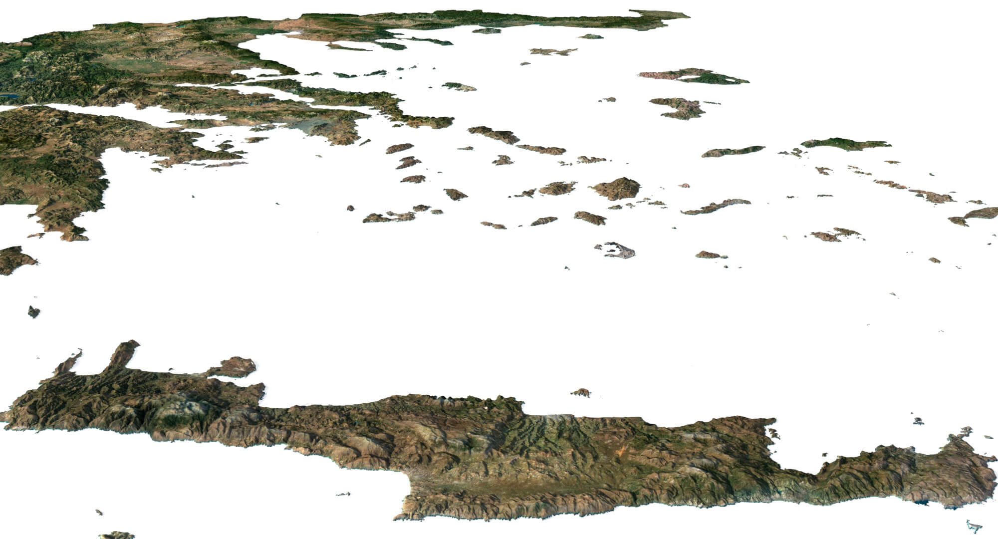 Greece Terrain 3D Map by Shustrik