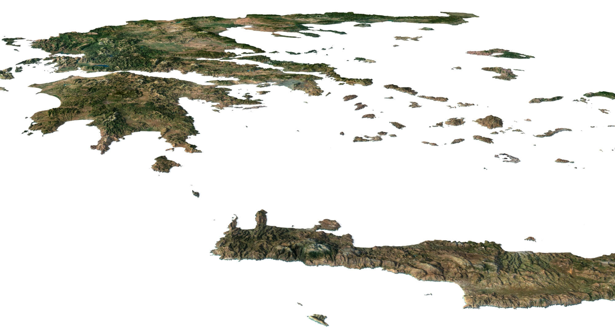 Greece Terrain 3D Map by Shustrik