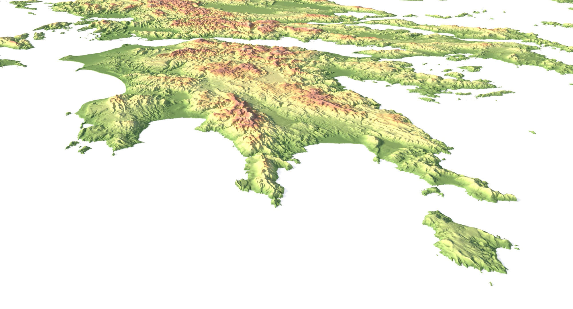 Greece Terrain 3D Map by Shustrik