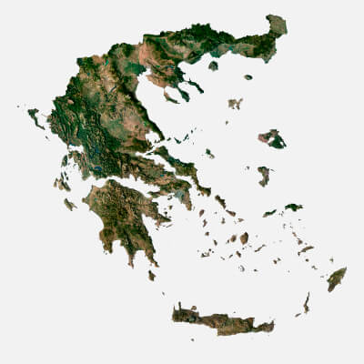 Greece Terrain 3D Map by Shustrik