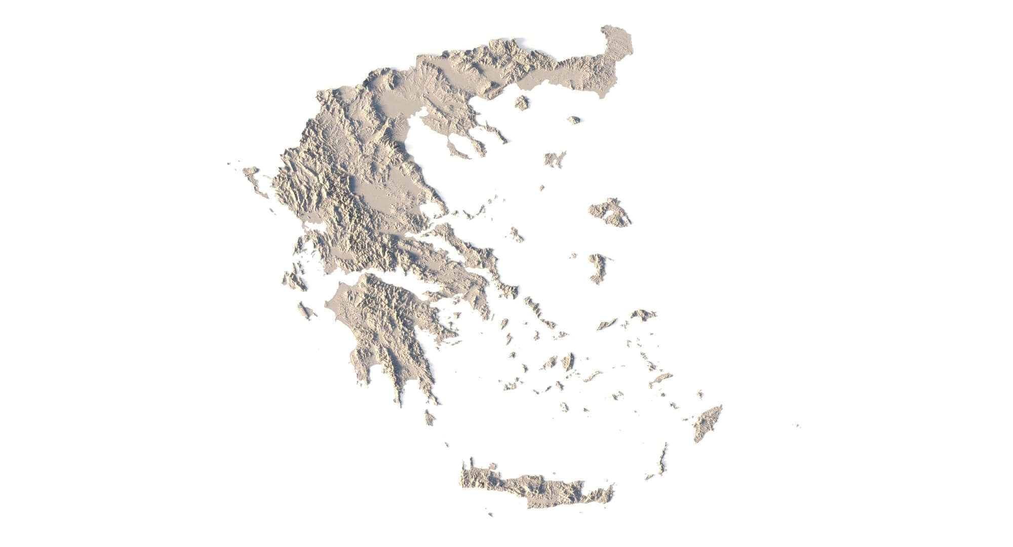 Greece Terrain for CNC, Printing and Design - 3D Model by Shustrik