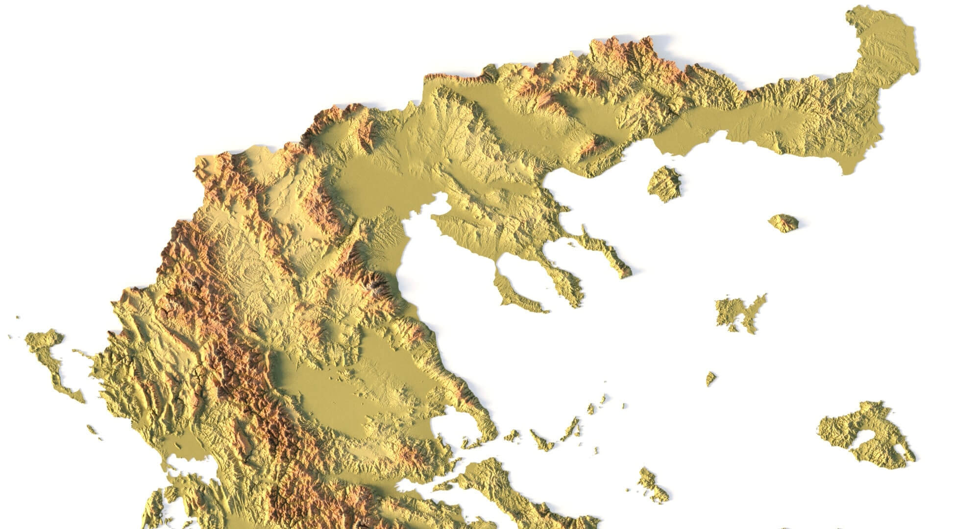 Greece Terrain for CNC, Printing and Design - 3D Model by Shustrik