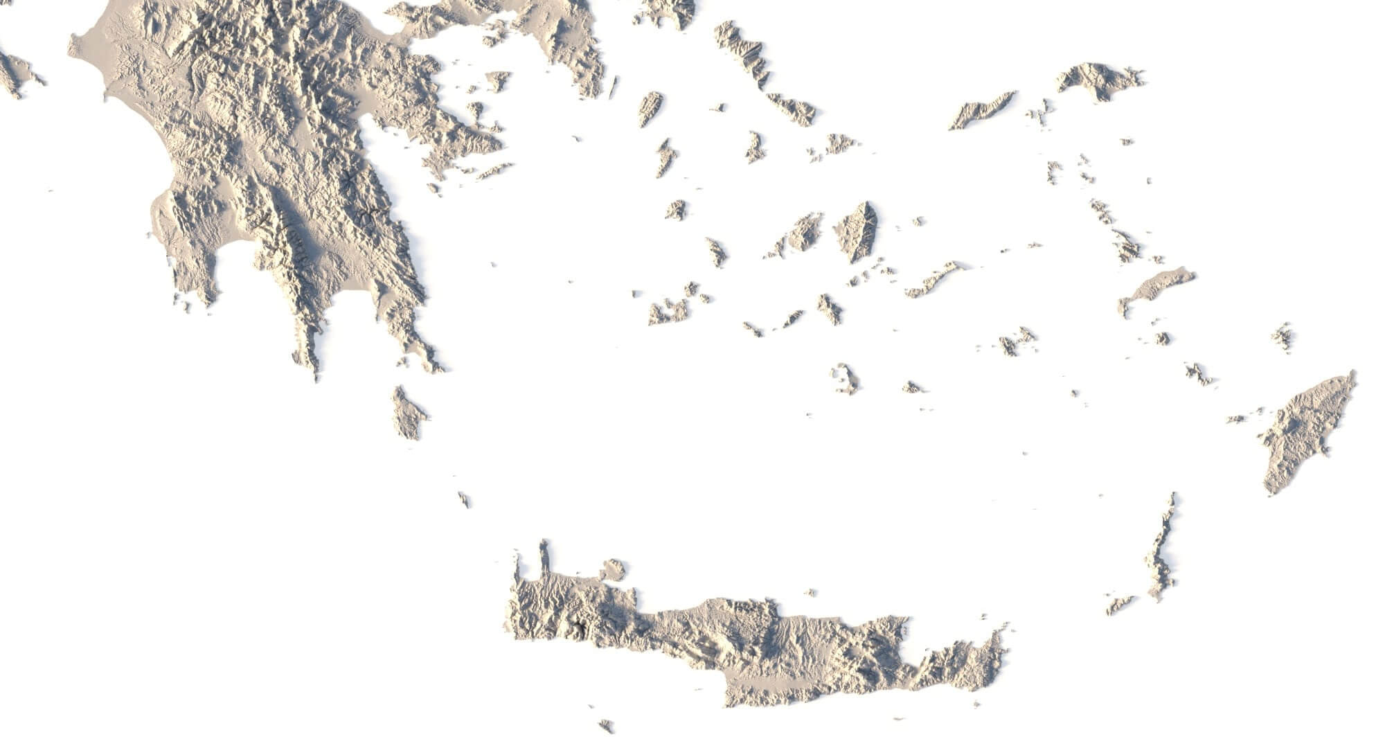 Greece Terrain for CNC, Printing and Design - 3D Model by Shustrik