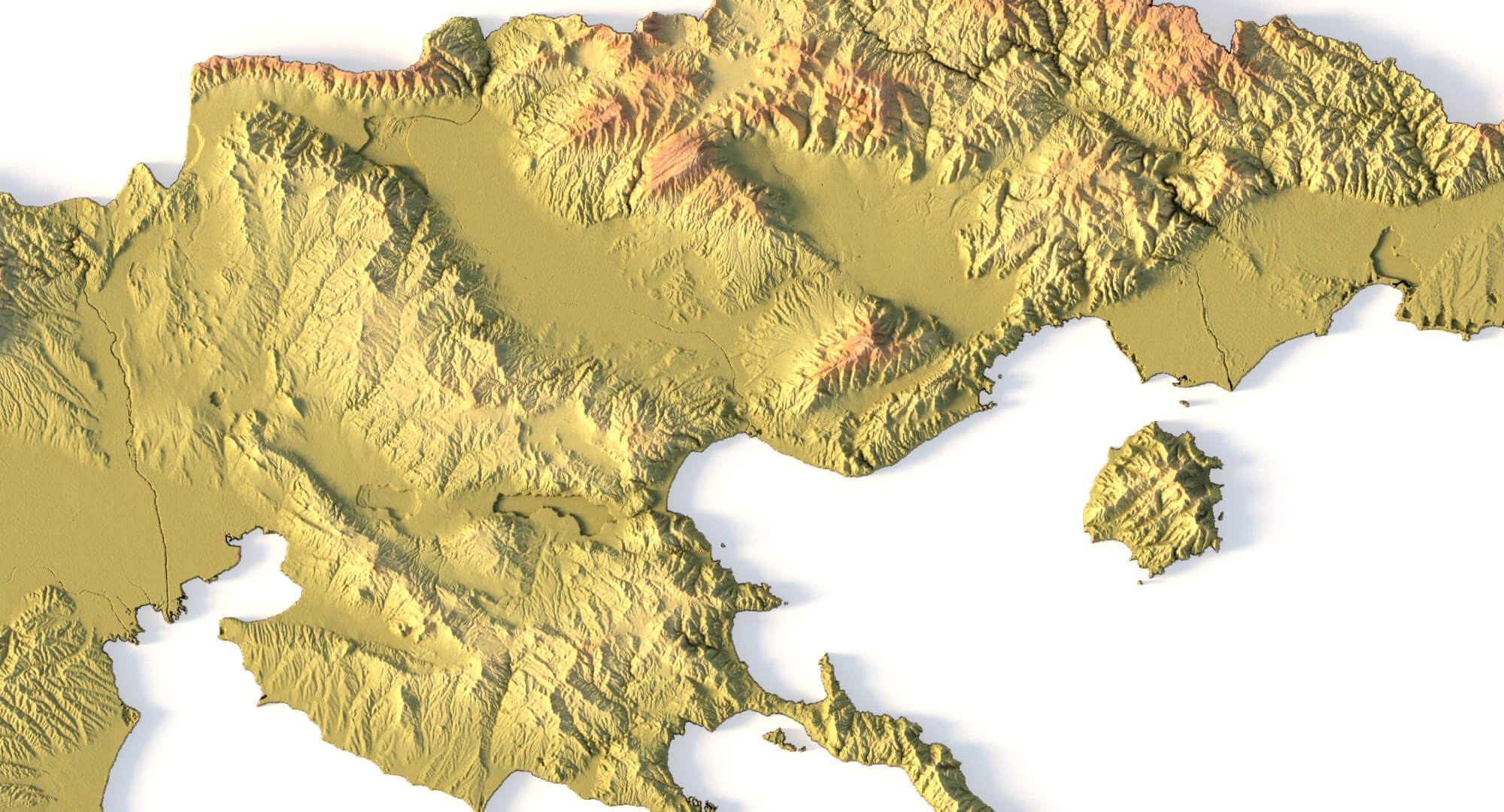 Greece Terrain - 3D Model by Shustrik
