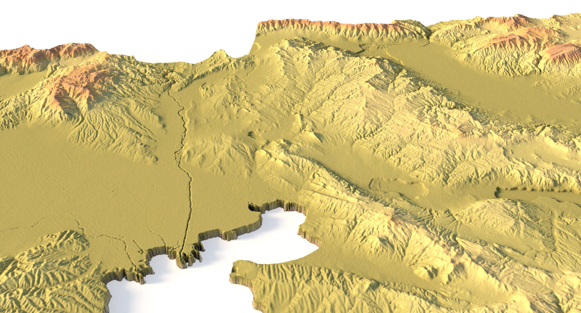 Greece Terrain - 3D Model by Shustrik