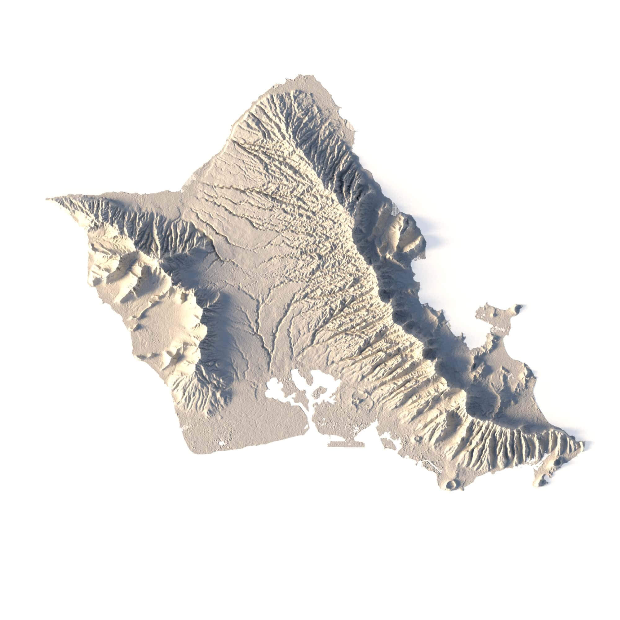 Hawaii Topographic Map Stl Model by Shustrik