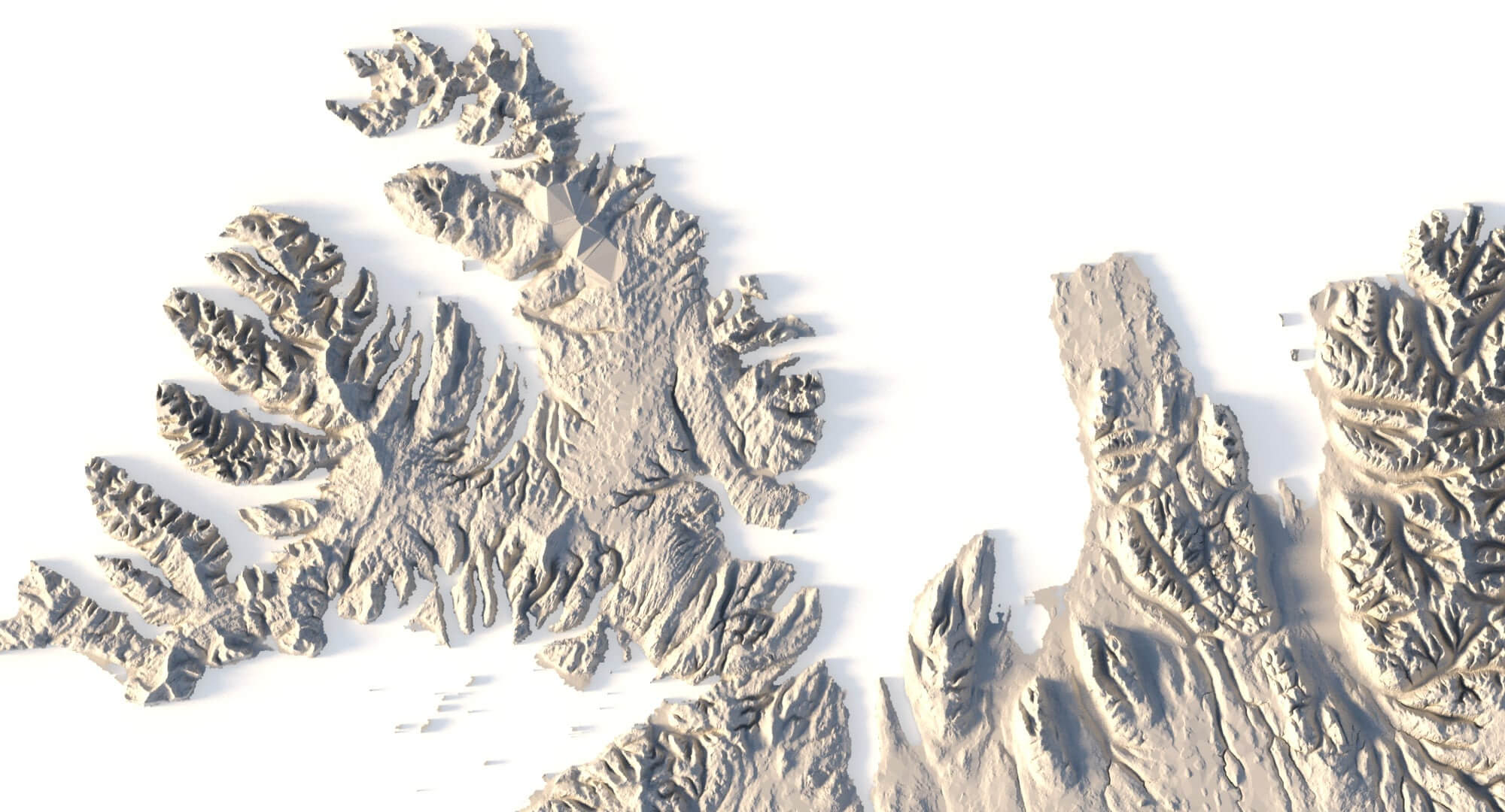 Iceland Terrain for CNC, Printing and Design - 3D Model by Shustrik