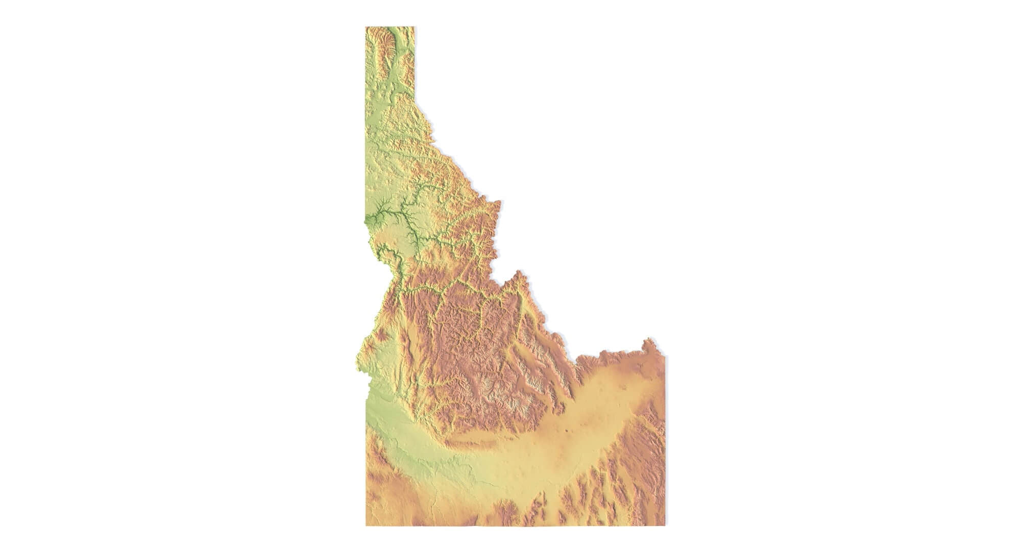 Idaho State Terrain 3D Map by Shustrik