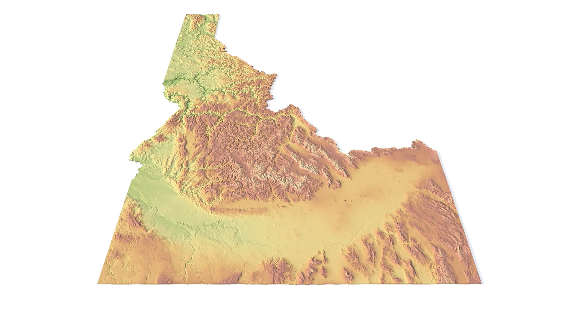 Idaho State Terrain 3D Map by Shustrik