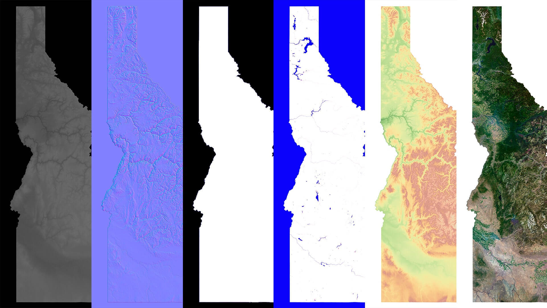 Idaho State Terrain 3D Map by Shustrik