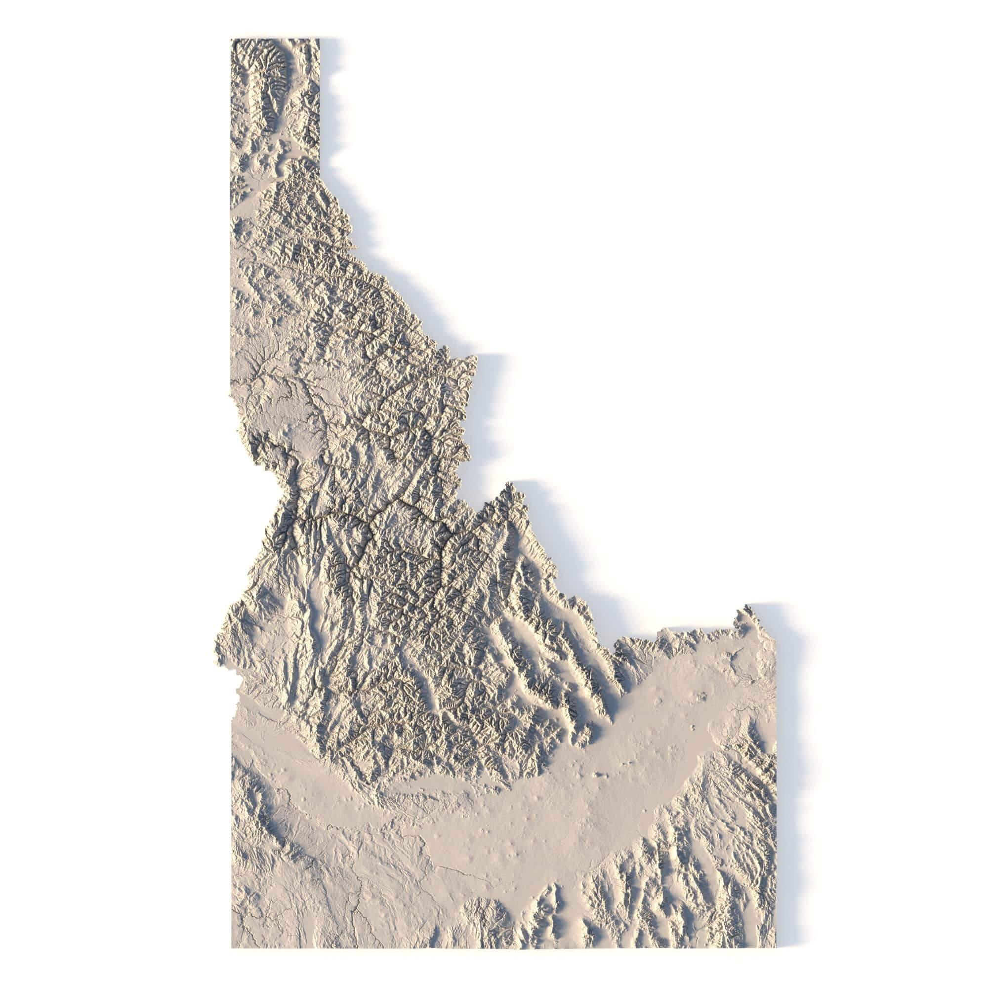 Idaho Topographic Map Stl Model by Shustrik