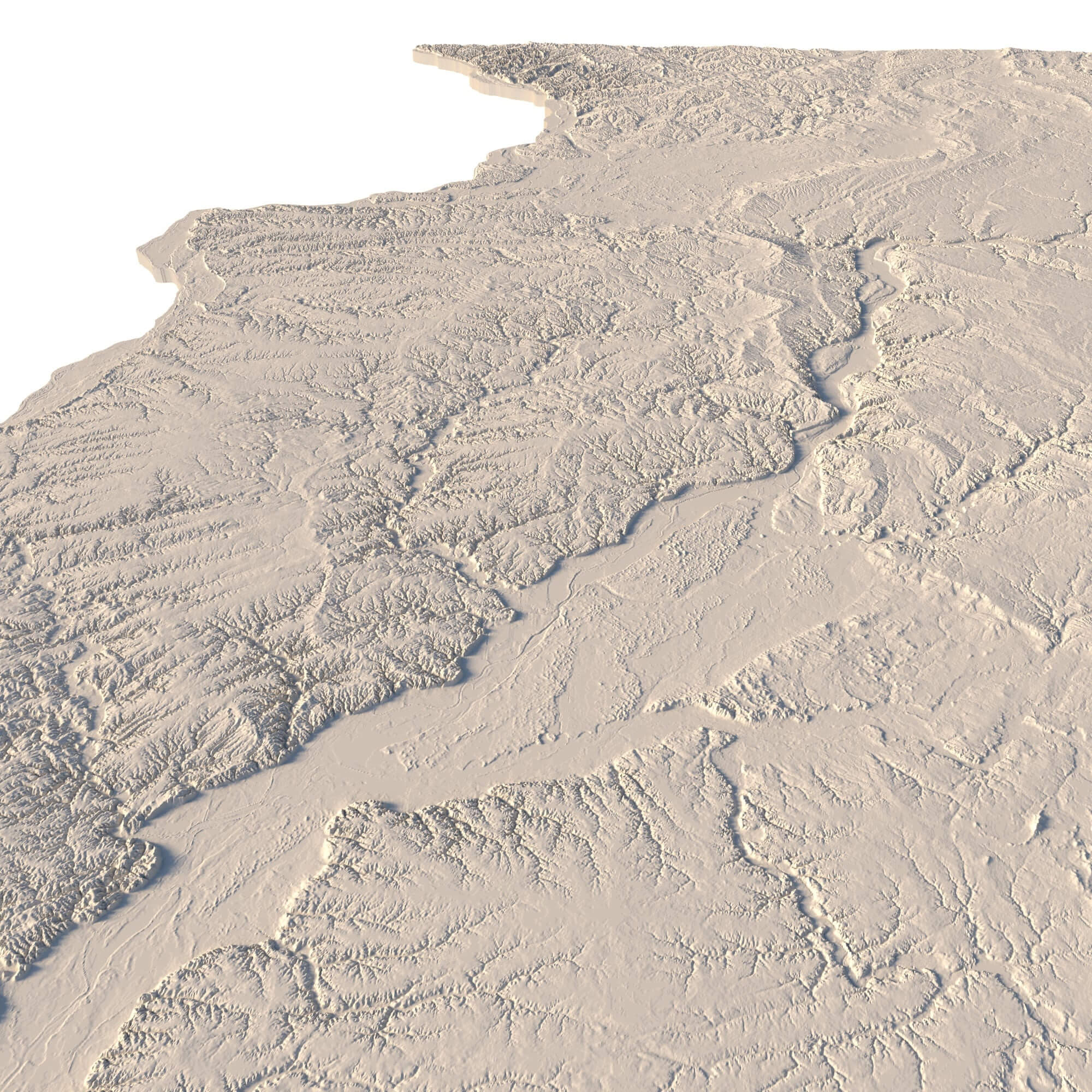 Illinois Topographic Map Stl Model by Shustrik