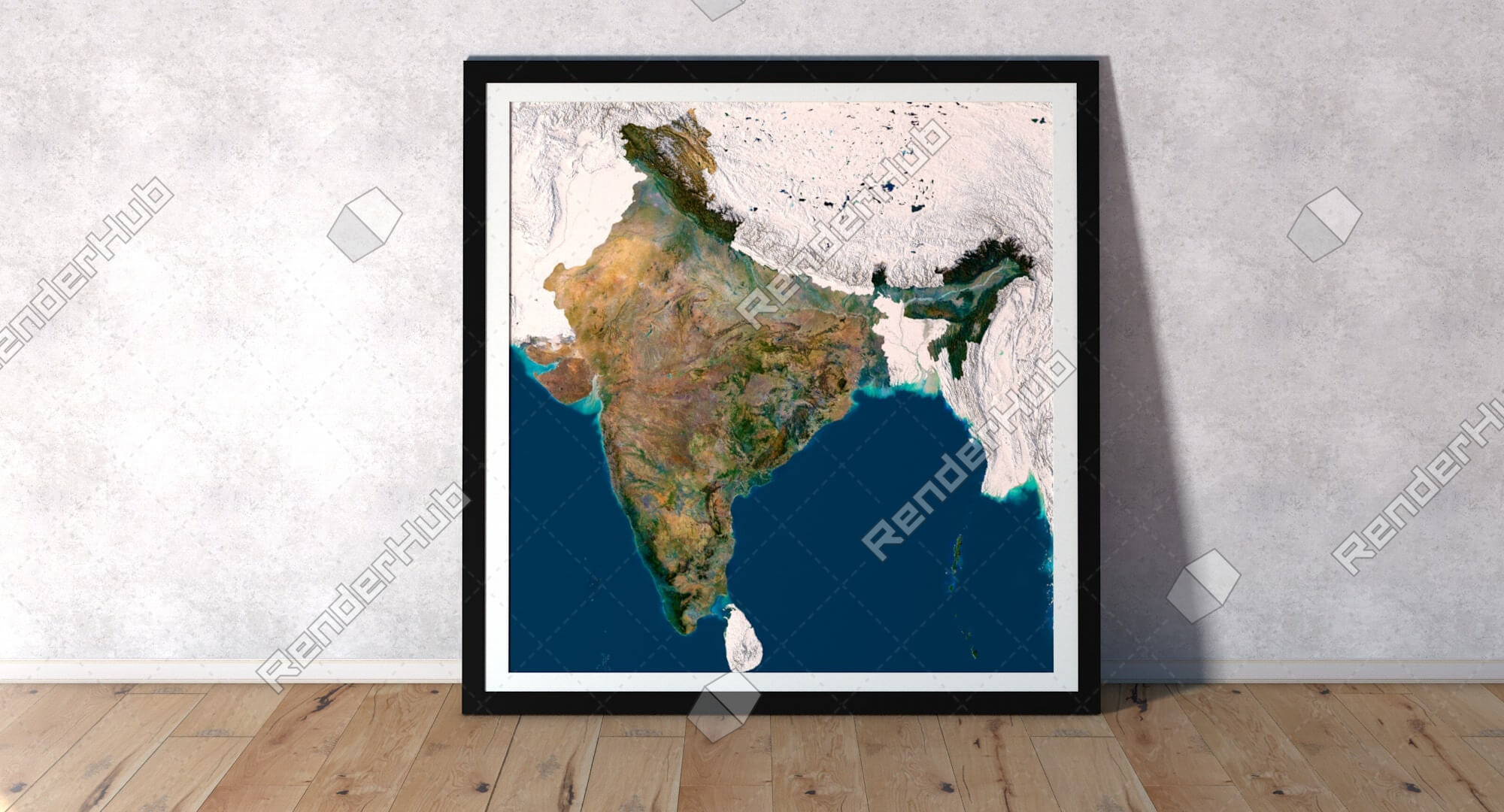 India 3D Map - Stock Image by Shustrik