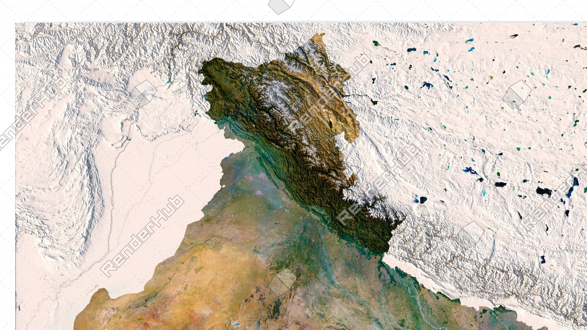 India 3D Map - Stock Image by Shustrik