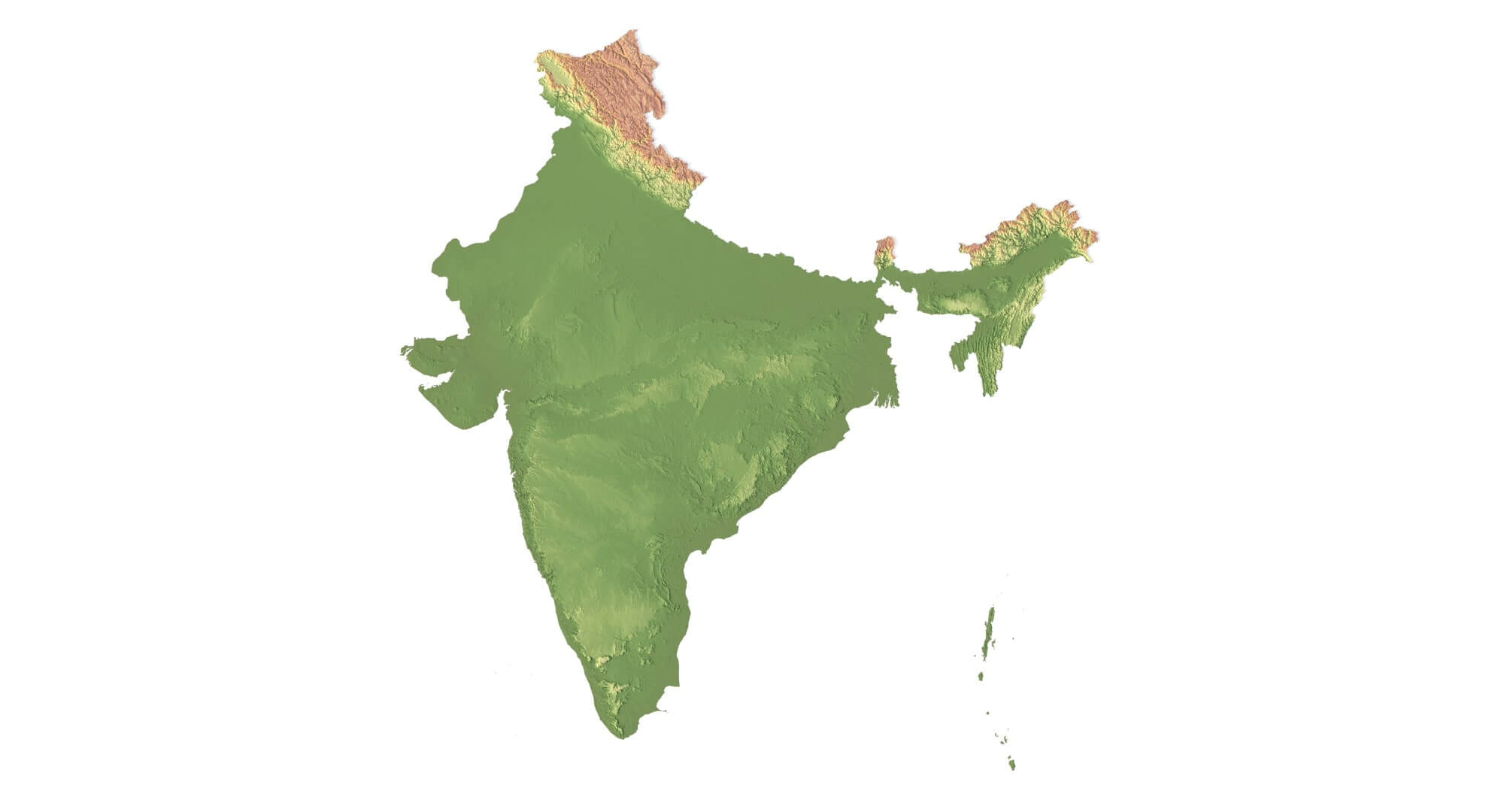 India Terrain 3D Map by Shustrik