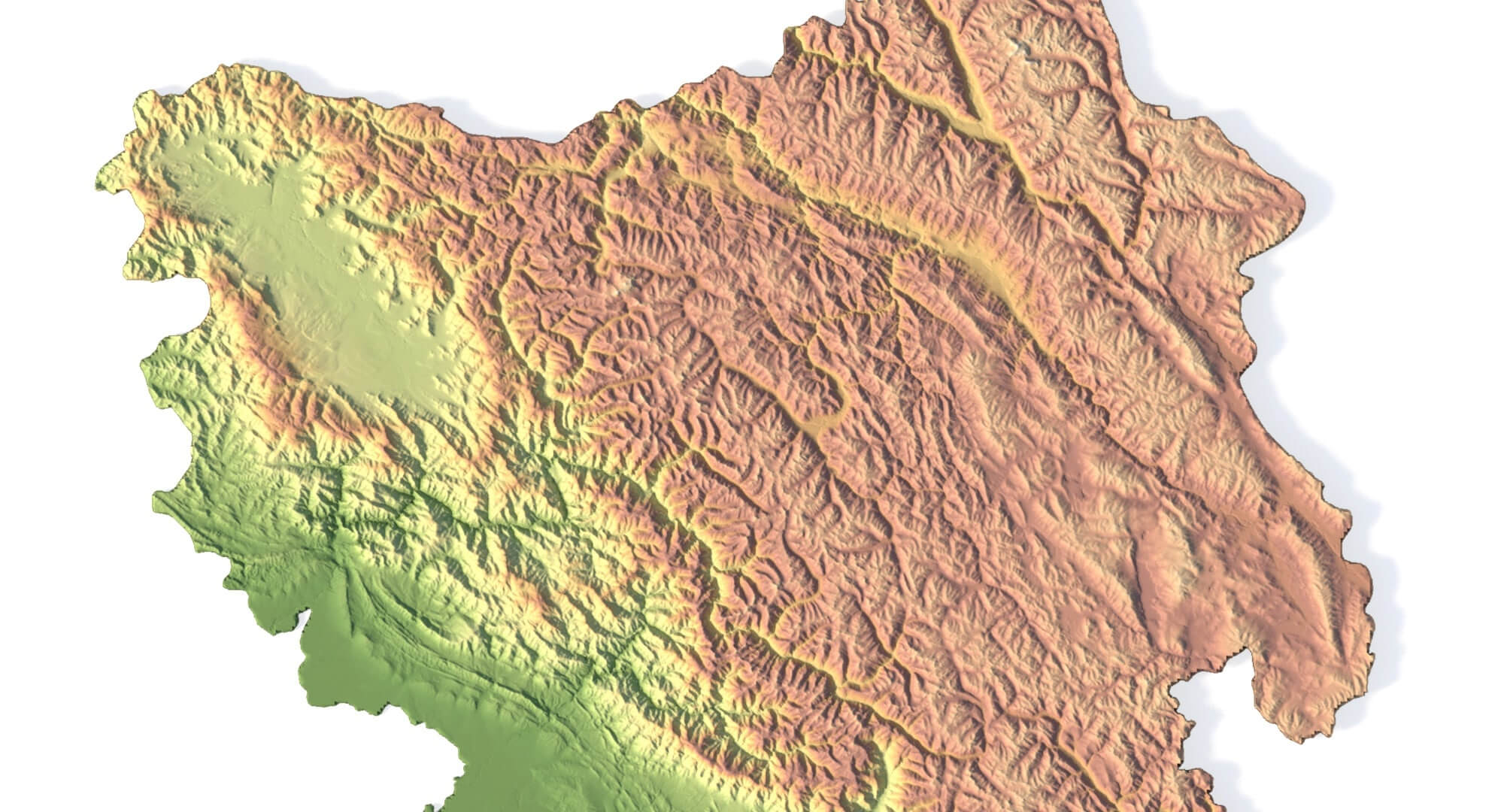 India Terrain 3D Map by Shustrik