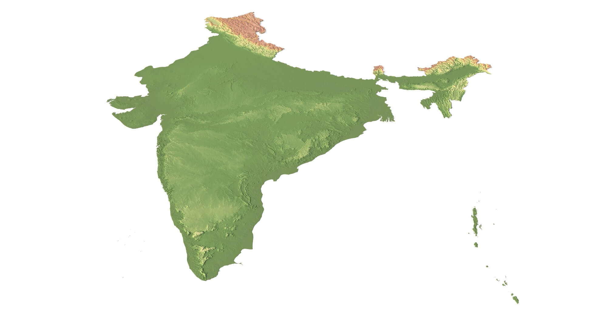 India Terrain 3D Map by Shustrik