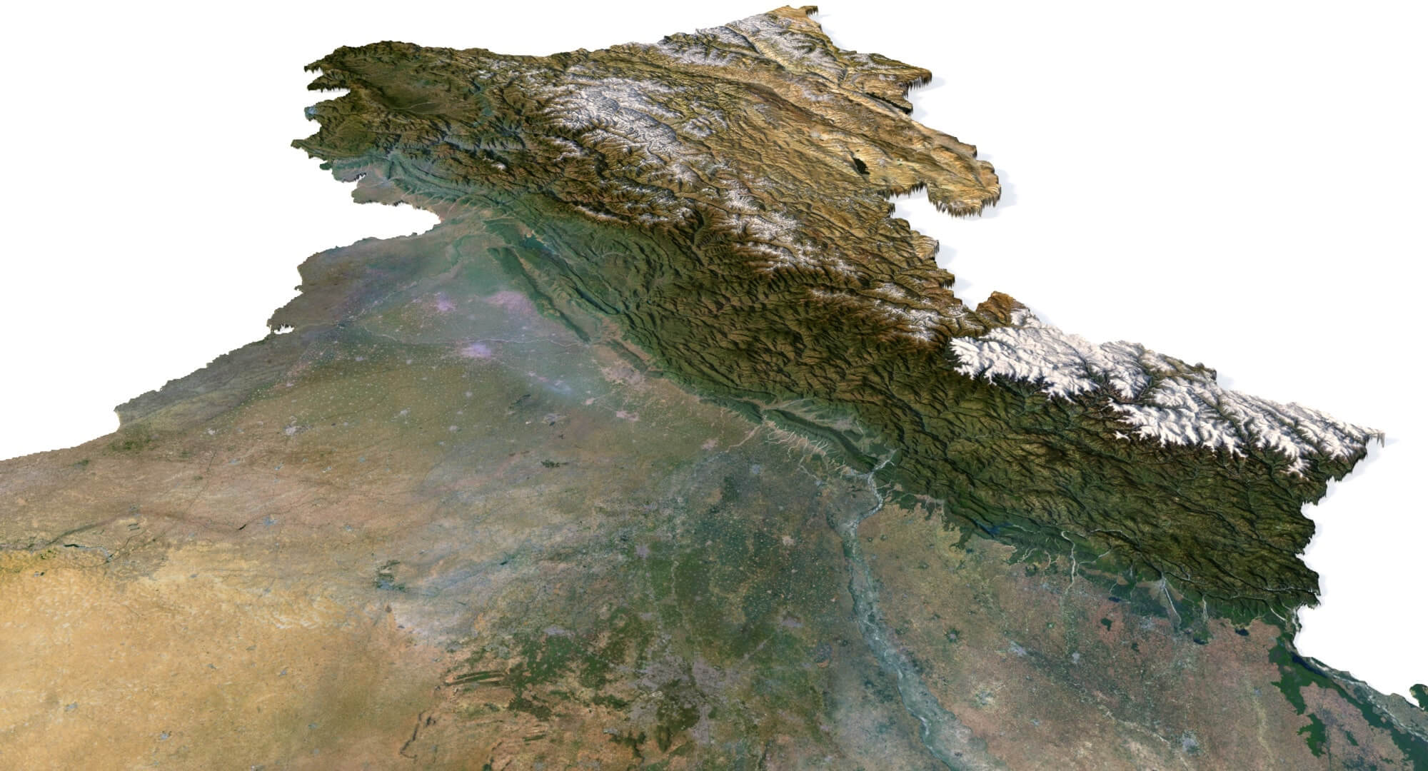 India Terrain 3D Map by Shustrik