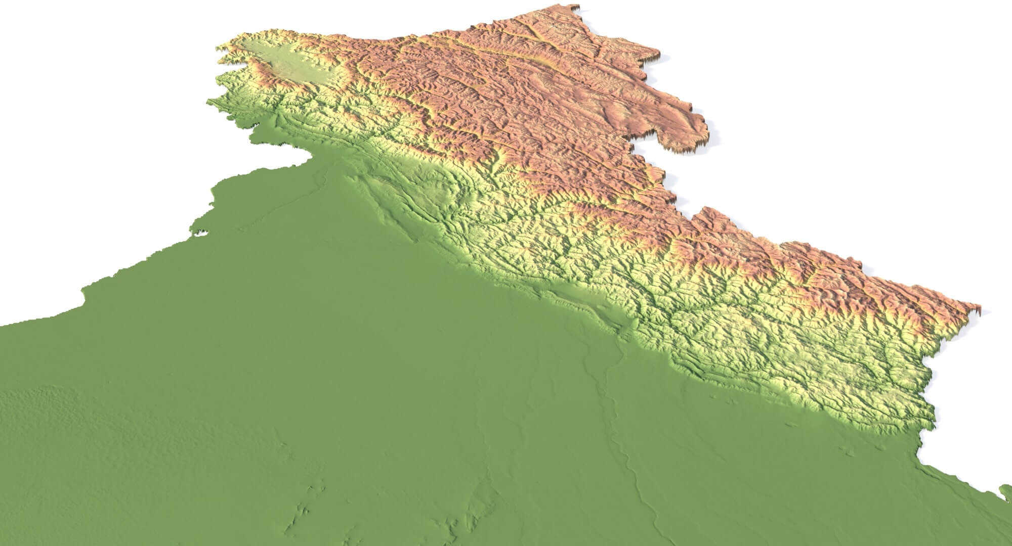 India Terrain 3D Map by Shustrik