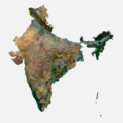 India Terrain 3D Map by Shustrik