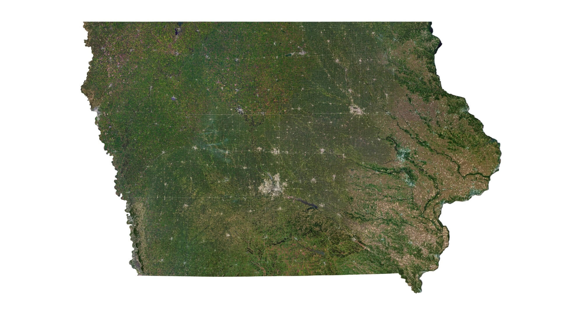 Iowa State Terrain 3D Map by Shustrik