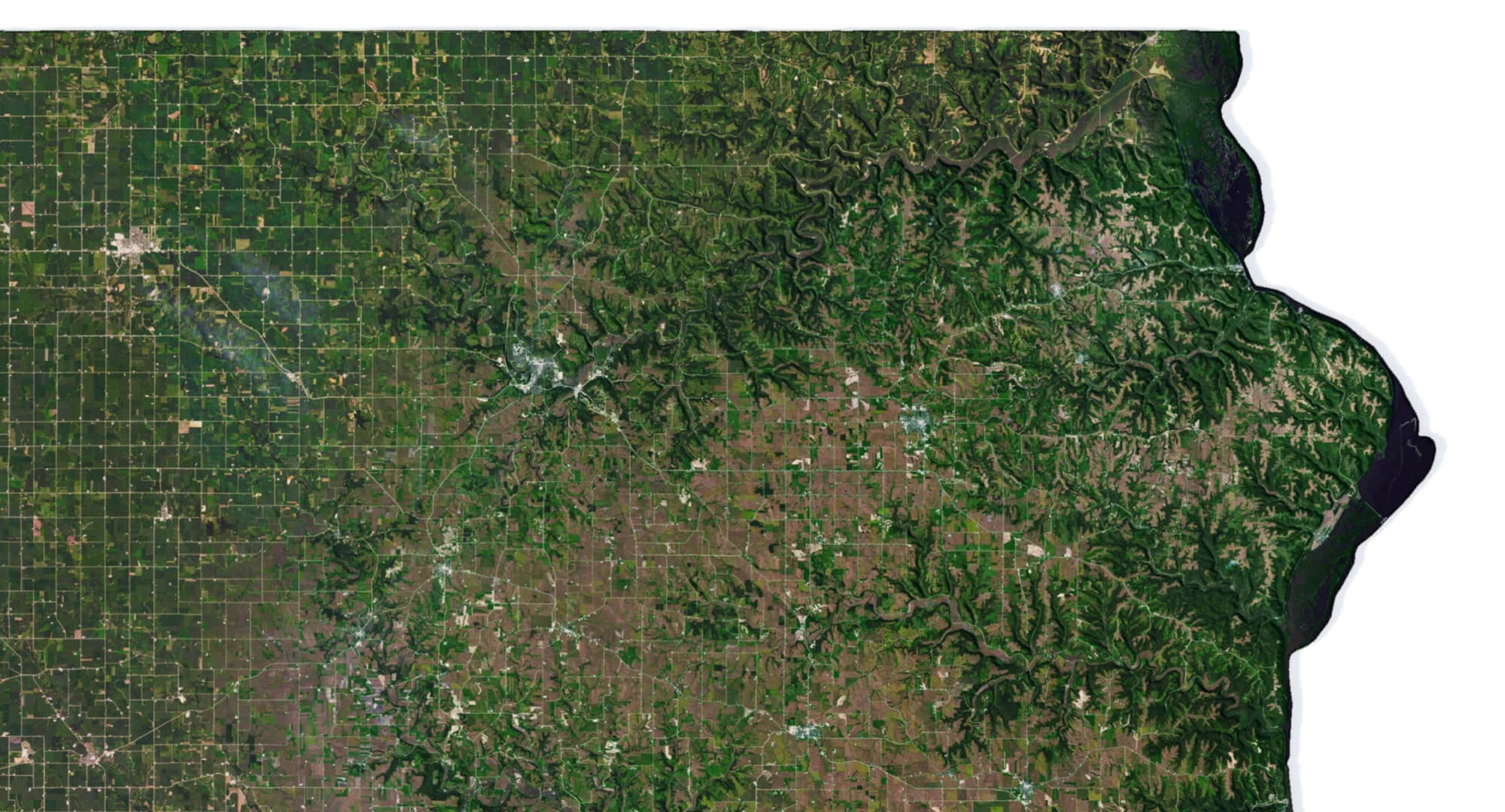 Iowa State Terrain 3D Map by Shustrik