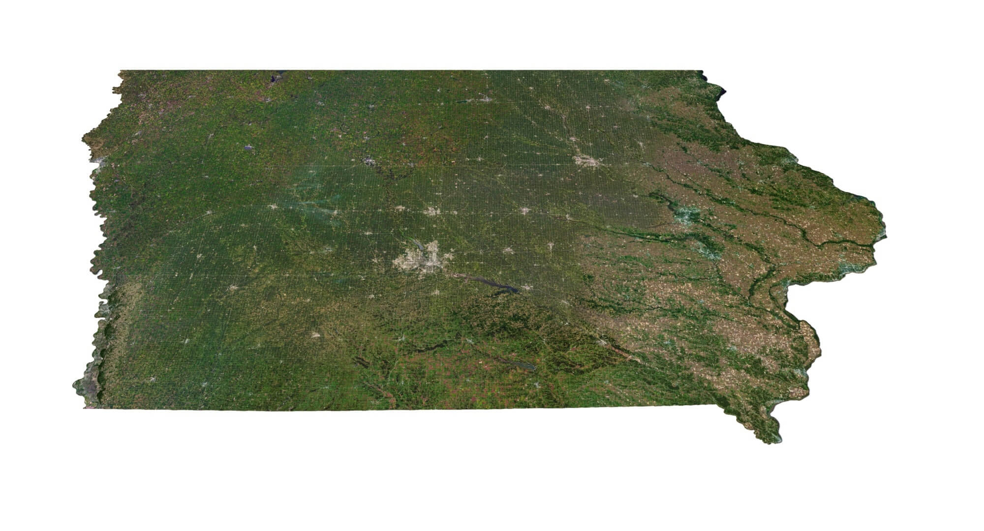 Iowa State Terrain 3D Map by Shustrik