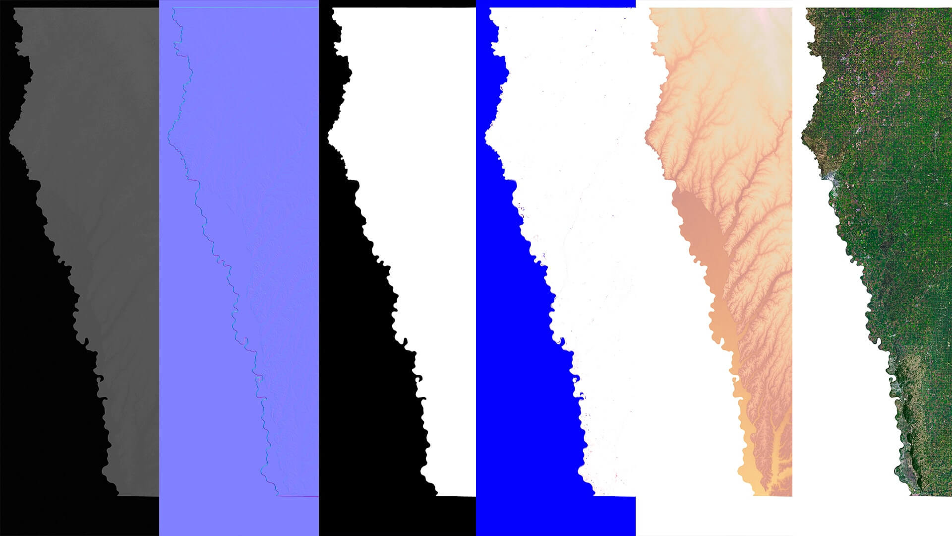 Iowa State Terrain 3D Map by Shustrik