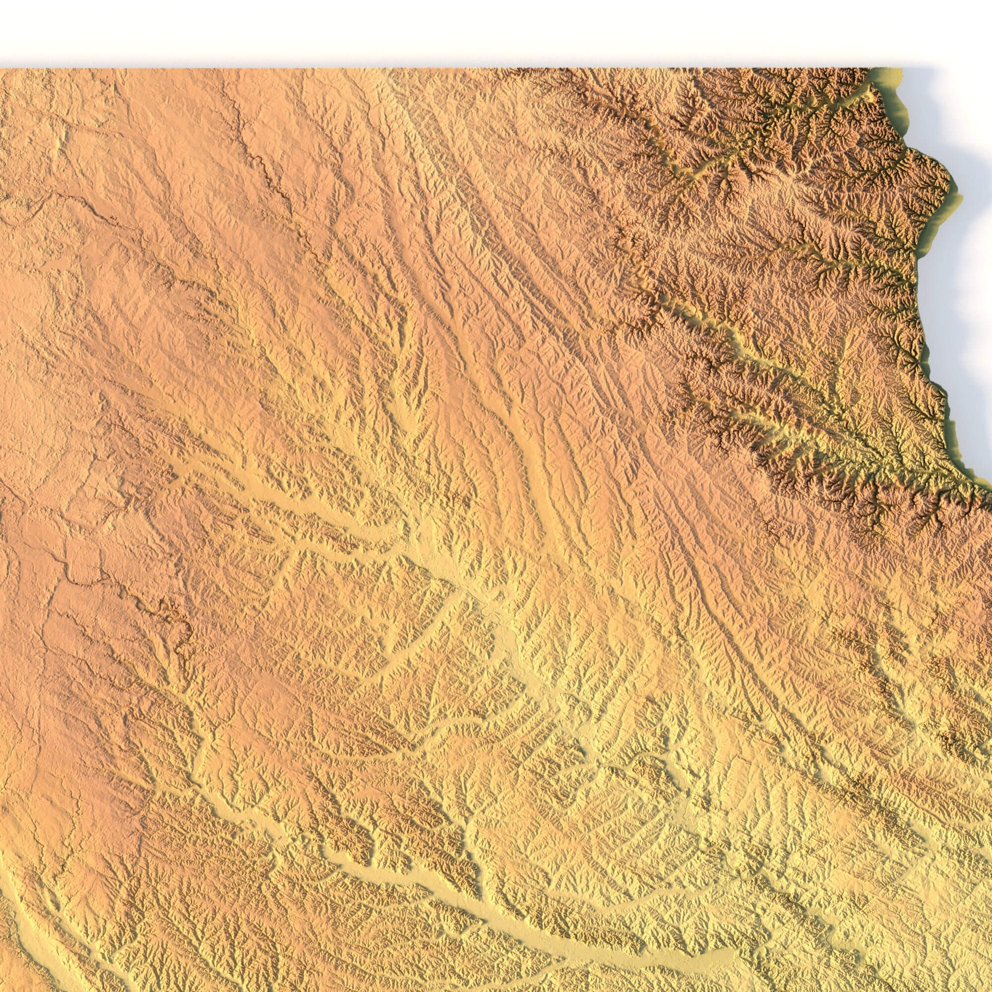 Iowa Topographic Map Stl Model by Shustrik