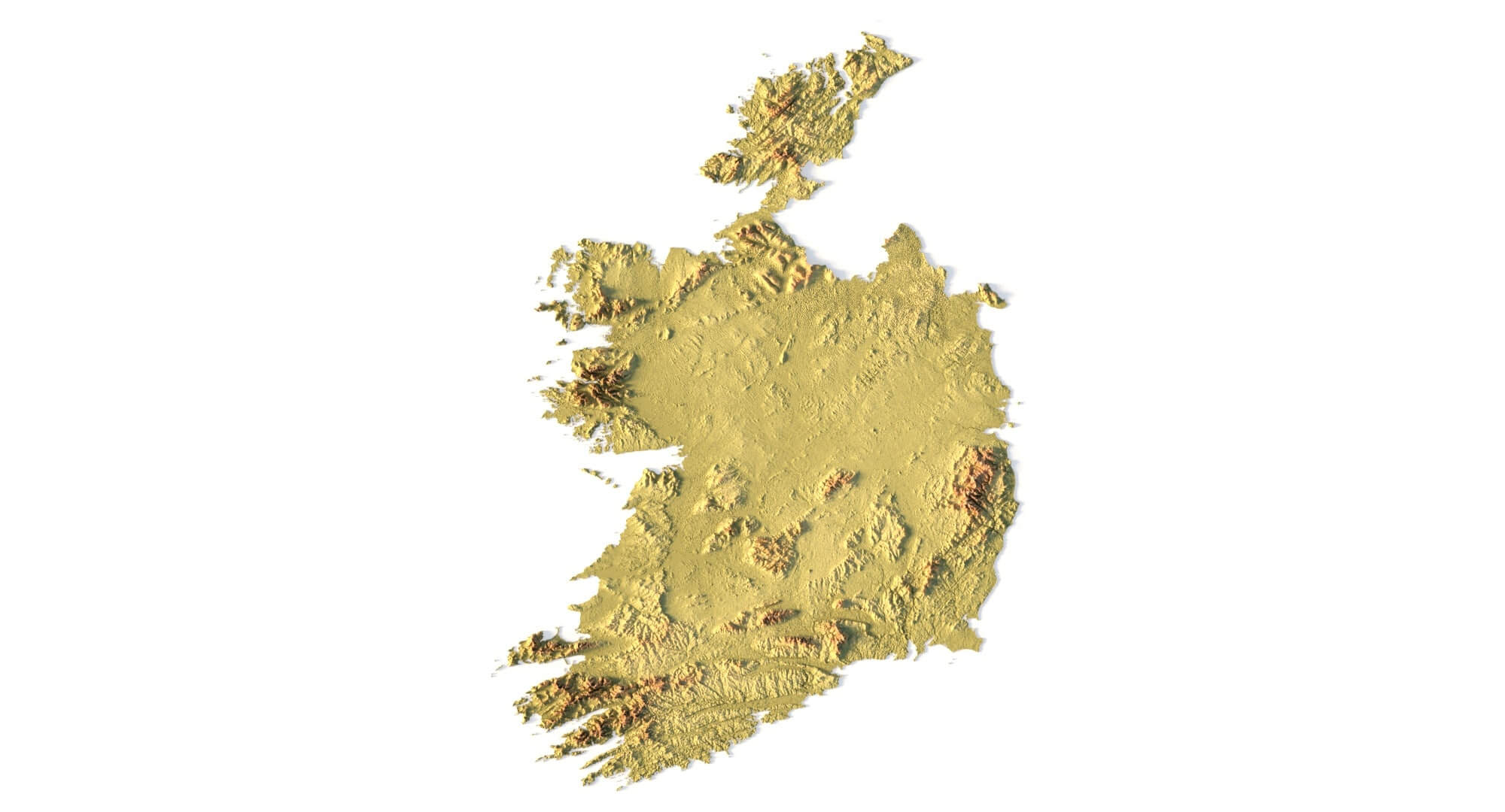 Ireland Terrain for CNC, Printing and Design - 3D Model by Shustrik
