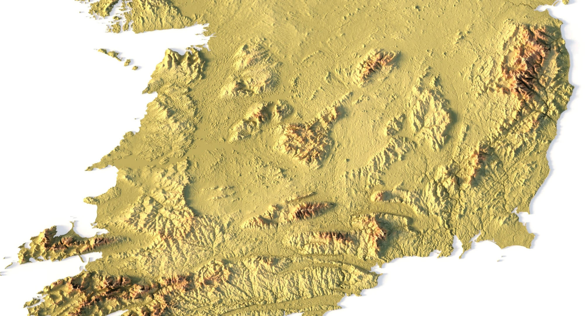 Ireland Terrain for CNC, Printing and Design - 3D Print Model by Shustrik