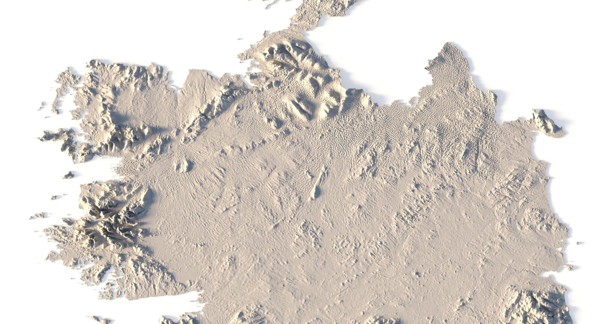Ireland Terrain for CNC, Printing and Design - 3D Print Model by Shustrik
