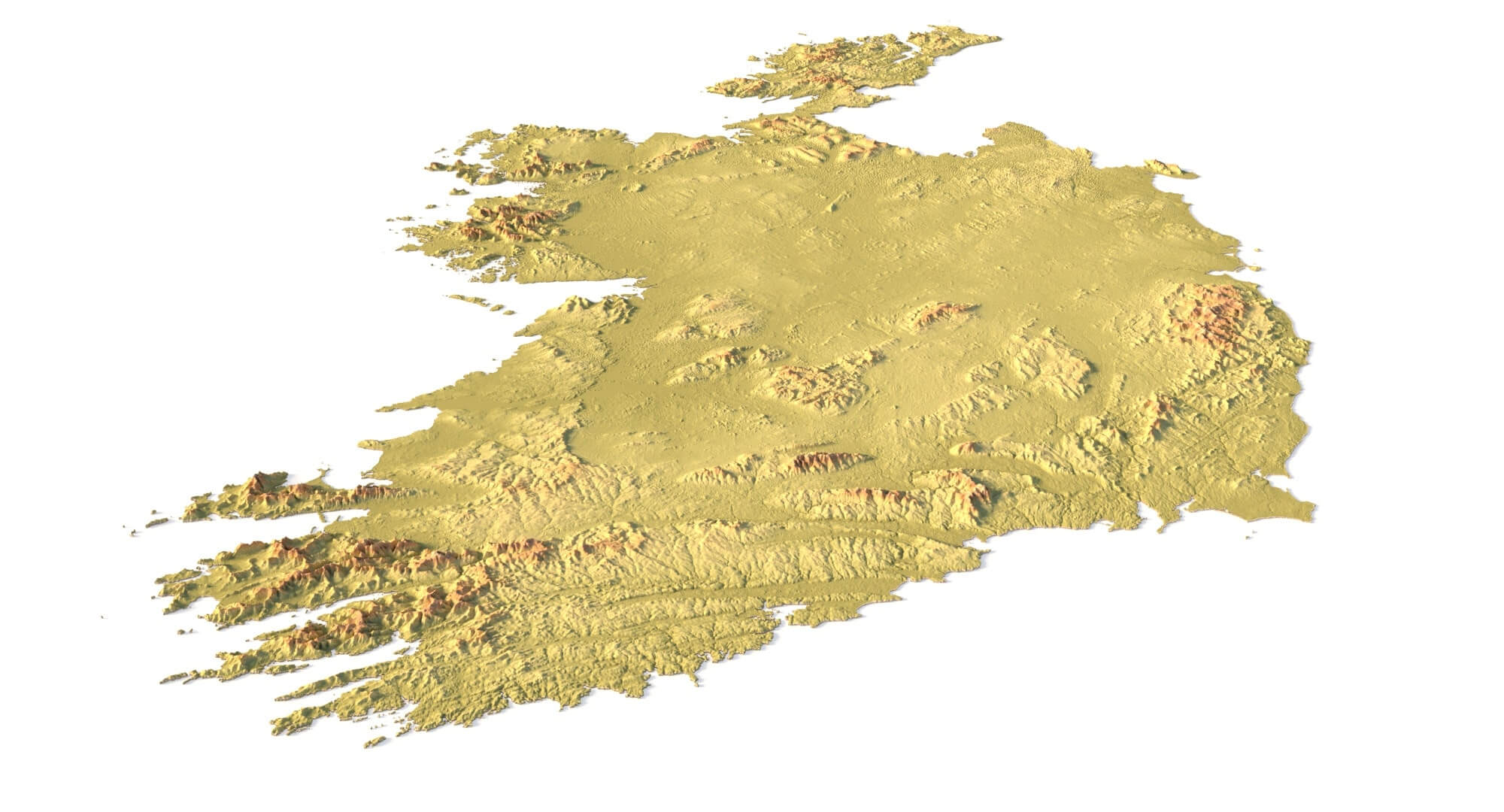 Ireland Terrain for CNC, Printing and Design - 3D Print Model by Shustrik