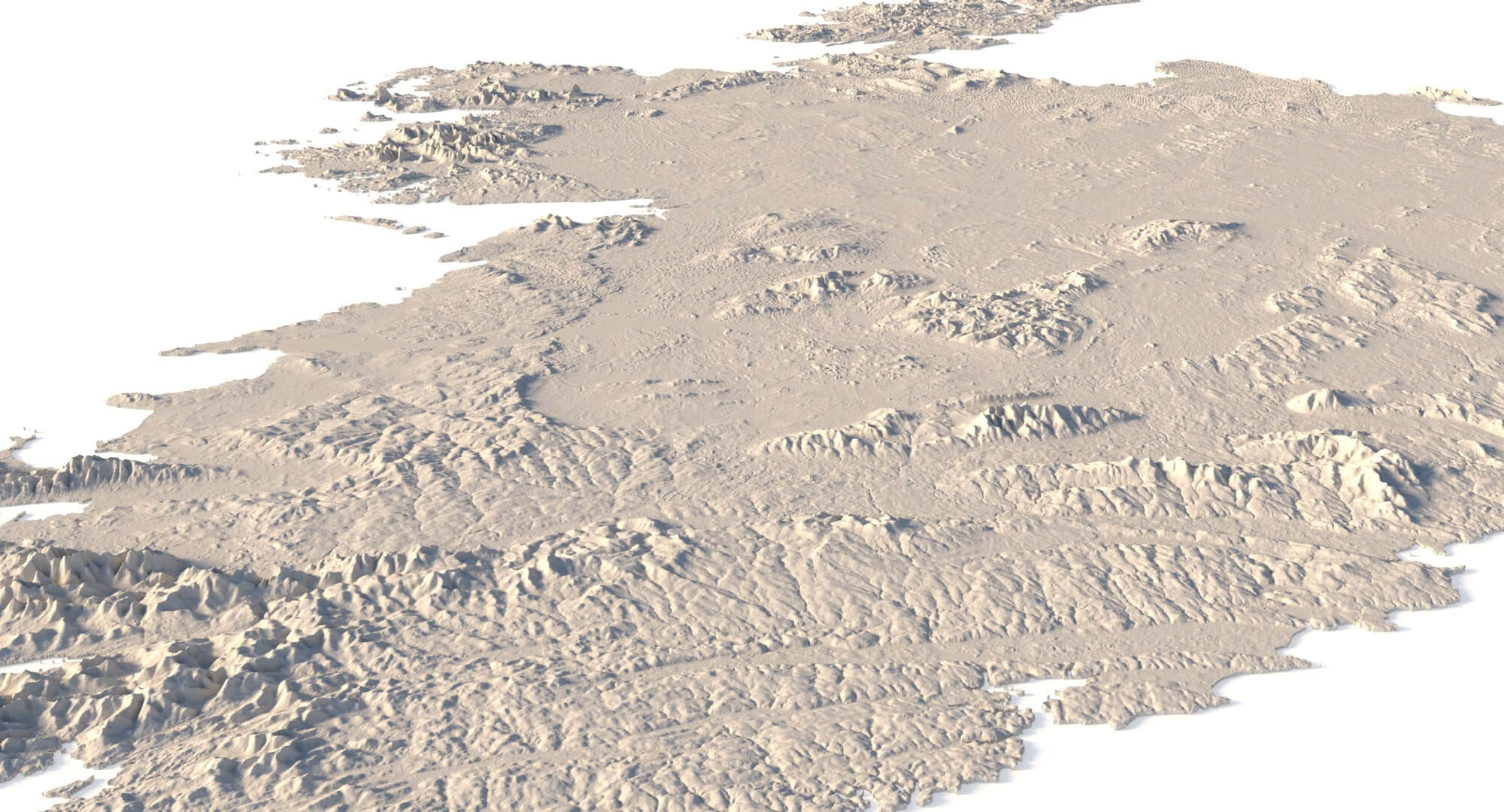 Ireland Terrain for CNC, Printing and Design - 3D Print Model by Shustrik